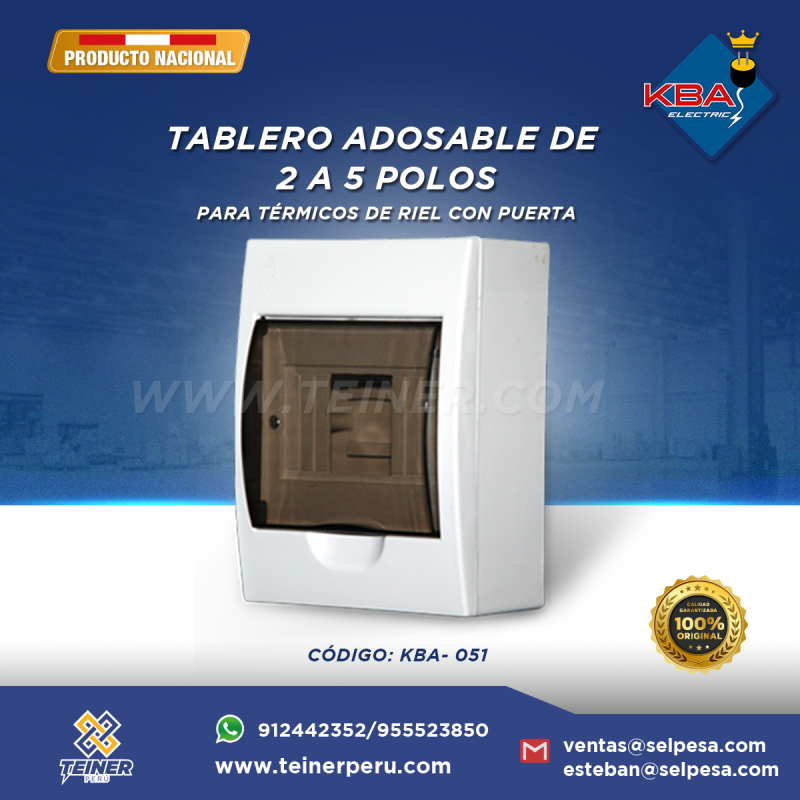 KBA - TABLERO ADOSABLE DE 2 A 5 POLOS PARA TÉRMICOS DE RIEL DIN CON ...
