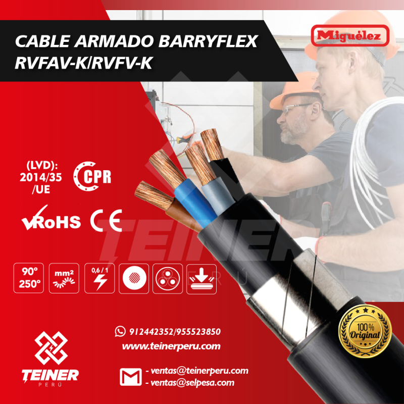 MIGUELEZ - CABLE ARMADO BARRYFLEX RVFAV-K/ RVFV-K - TEINER